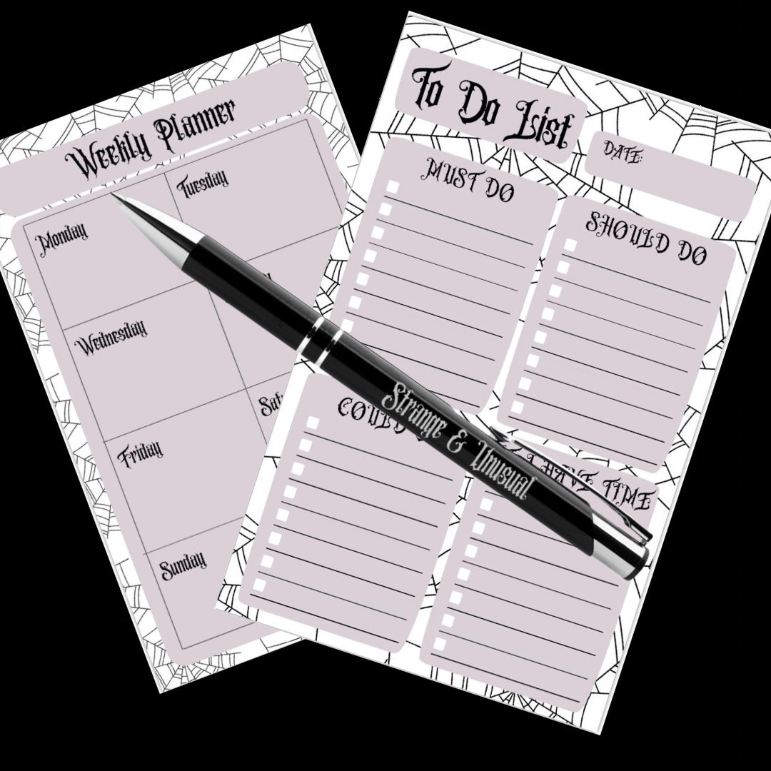 Gothic Planner Bundle, Productivity & Task Management, Spooky Cute Goth ...