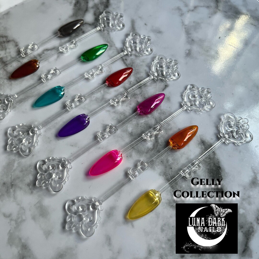 Gelly Gel Collection, Glass Nails, Jelly Press on Nails, Gothic Nails ...