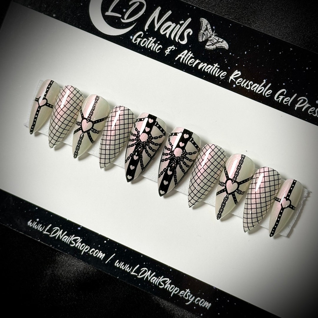 Bondage Press on Nails, Valentine’s Day Nails, BDSM Goth Press Ons ...
