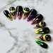 Neon Space Rainbow Nails Neon Drip Nails Goth Press Ons - Etsy