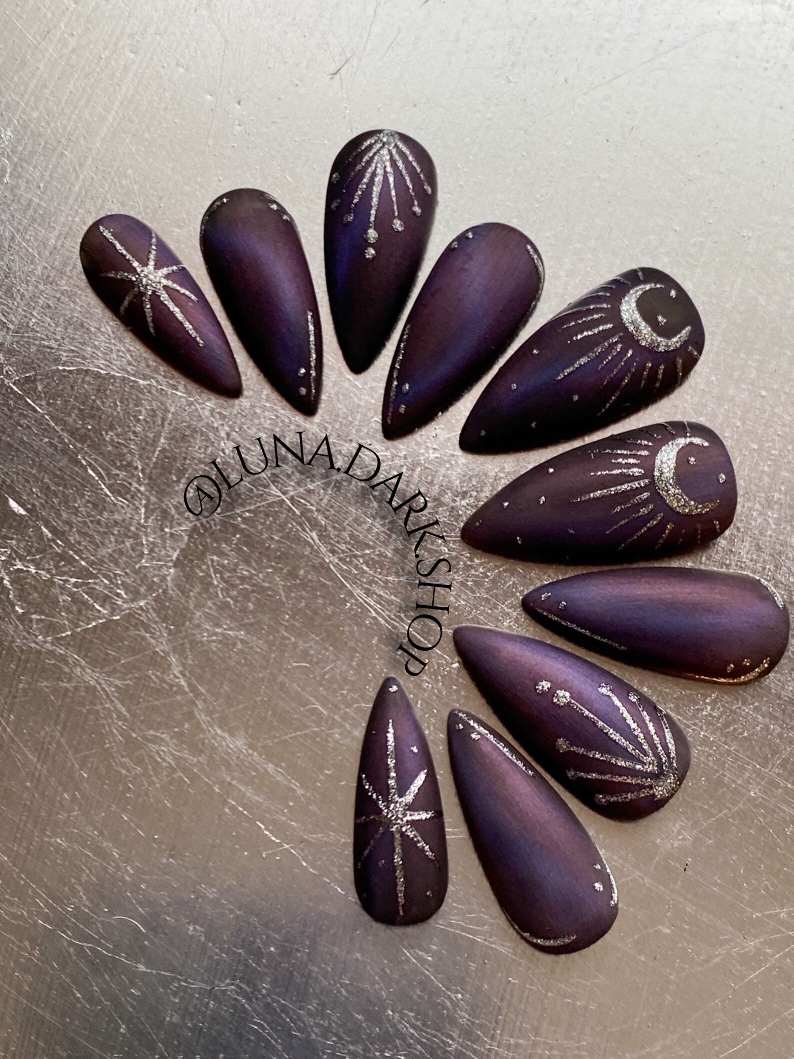 Celestial Tarot Press on Nails Witchy Nails Tarot Moon - Etsy