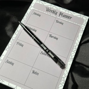 Gothic Weekly Planner Pad, Spiderweb Stationary, Weekly To-do List ...