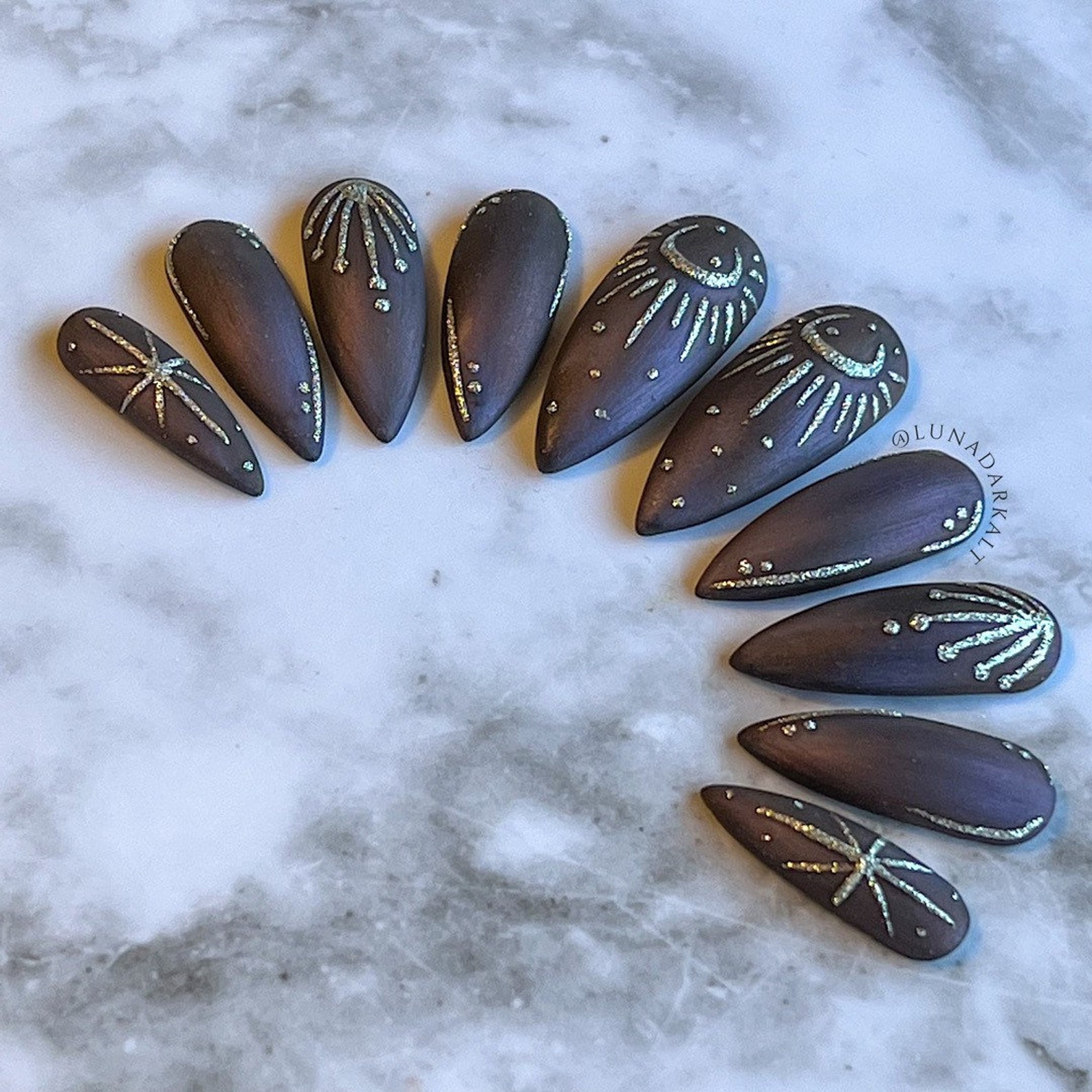 Celestial Tarot Press on Nails Witchy Nails Tarot Moon - Etsy