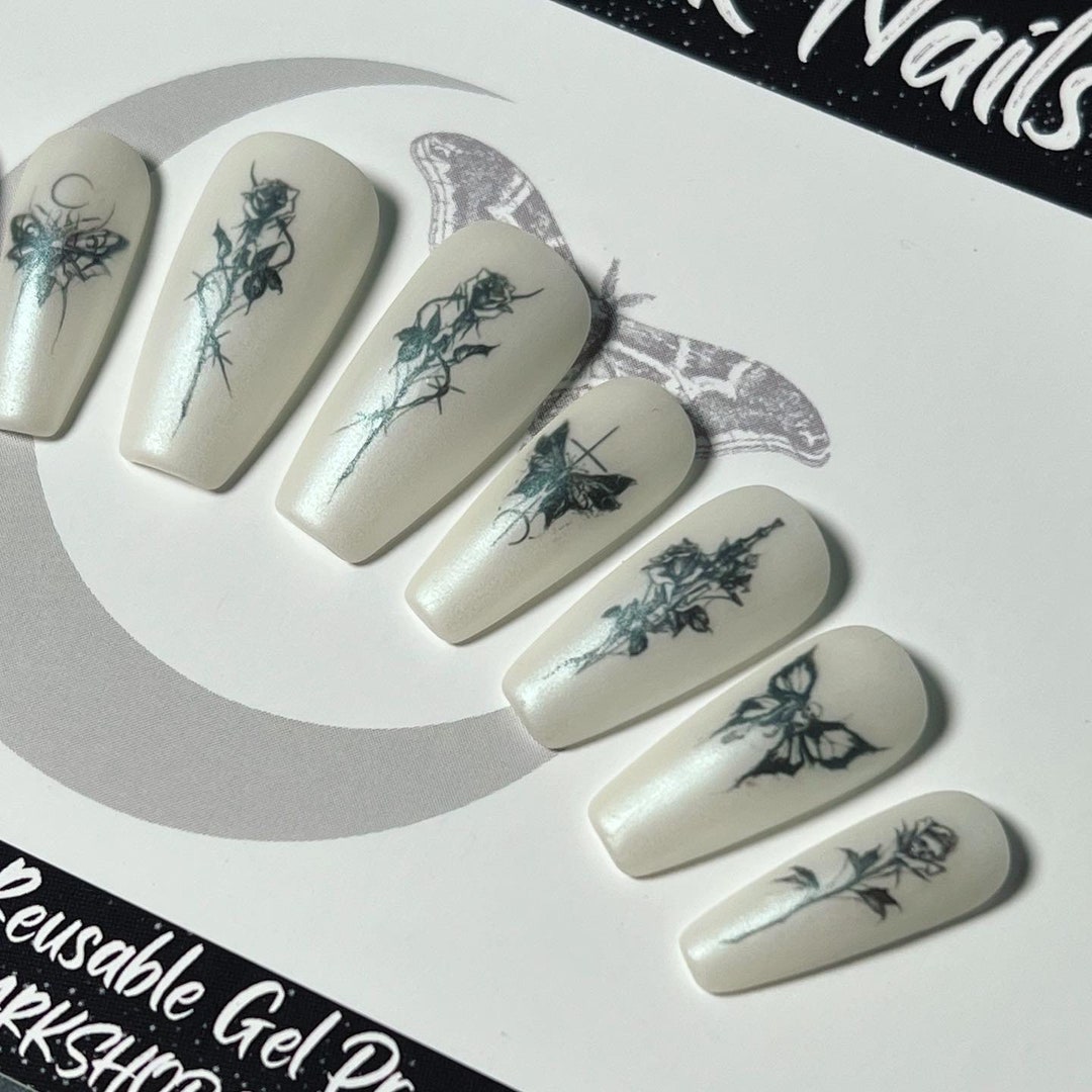 Restocked!! Moths & Roses, White and Black, Donut Glaze Chrome, Gothic ...