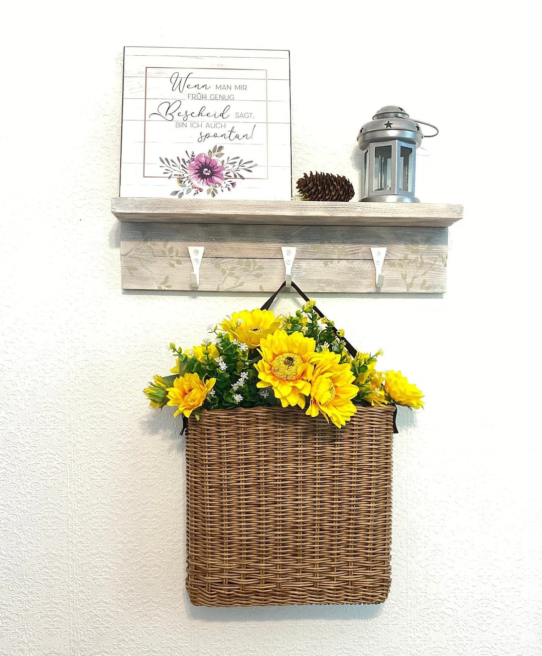 Hanging Door Basket Melange Wicker Basket Front Door Decoration Front ...