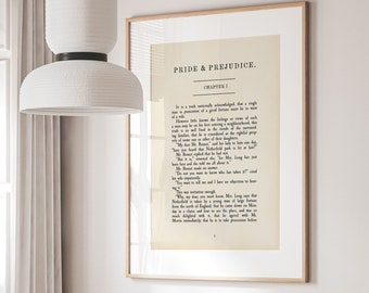 Printable Book Page Wall Art Jane Austen Quote Pride - Etsy