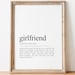 Girlfriend Definition Print, Girlfriend Gift, Gifts for Girlfriend ...