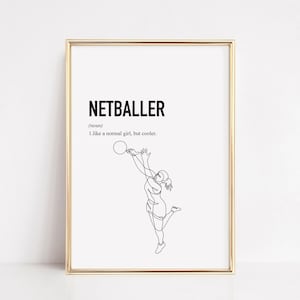 Netballer Print, Netball Print, Netball Poster, Netball Gifts, Netball ...