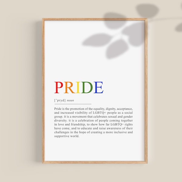 Pride Definition Poster - Etsy