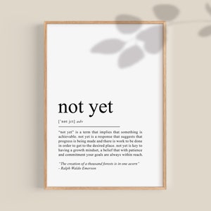 Growth Mindset Classroom Decor, Not yet Definition Print, School Mental ...