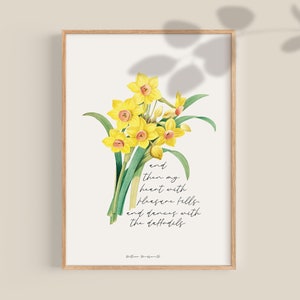 Daffodils Poem, William Wordsworth Poem, Spring DIGITAL Prints, Yellow ...