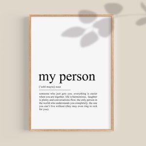 My Person Definition Print Gift for Soulmate Unique Boyfriend Gift ...