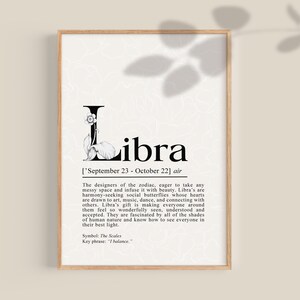 Libra Definition Print, Libra Gifts, Libra Wall Decor, Zodiac Gifts ...