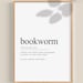 Bookworm Definition Print, Gift for Book Lover, Gift for Bookworms ...