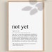 Growth Mindset Classroom Decor, Not yet Definition Print, School Mental ...