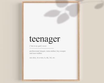 Teen Print Teenager Print Teen Poster Teenager Poster - Etsy