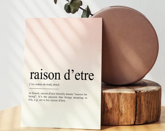 Raison D'etre Poster - Etsy