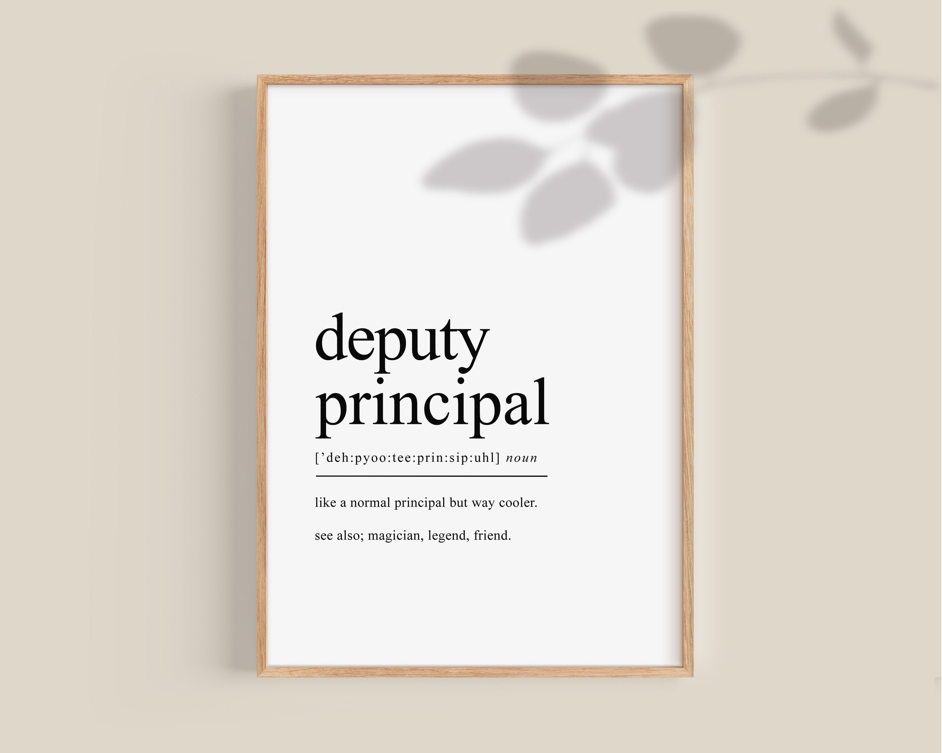 Deputy Principal Definition Print Deputy Principal Gift Gift - Etsy ...