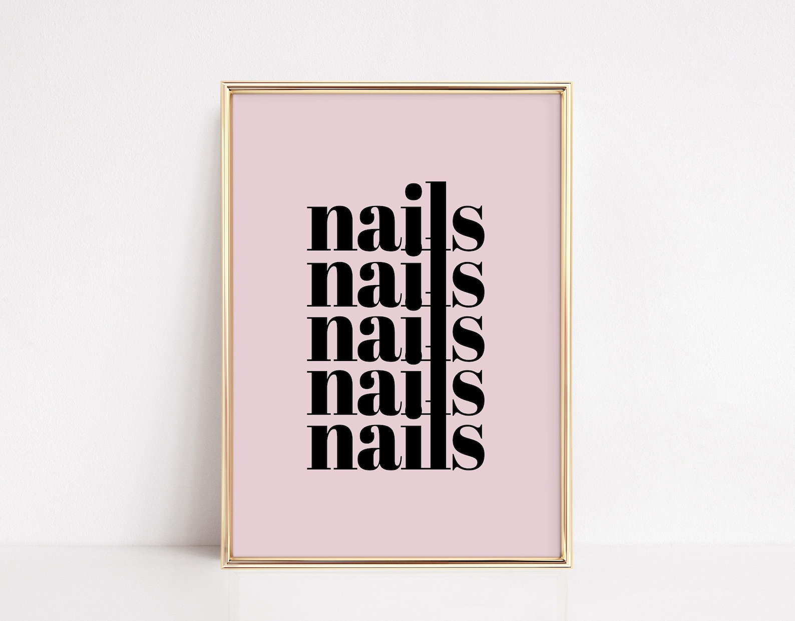 Nails Print, Gift for Nail Technician, Pink Nail Tech Poster, Nail ...