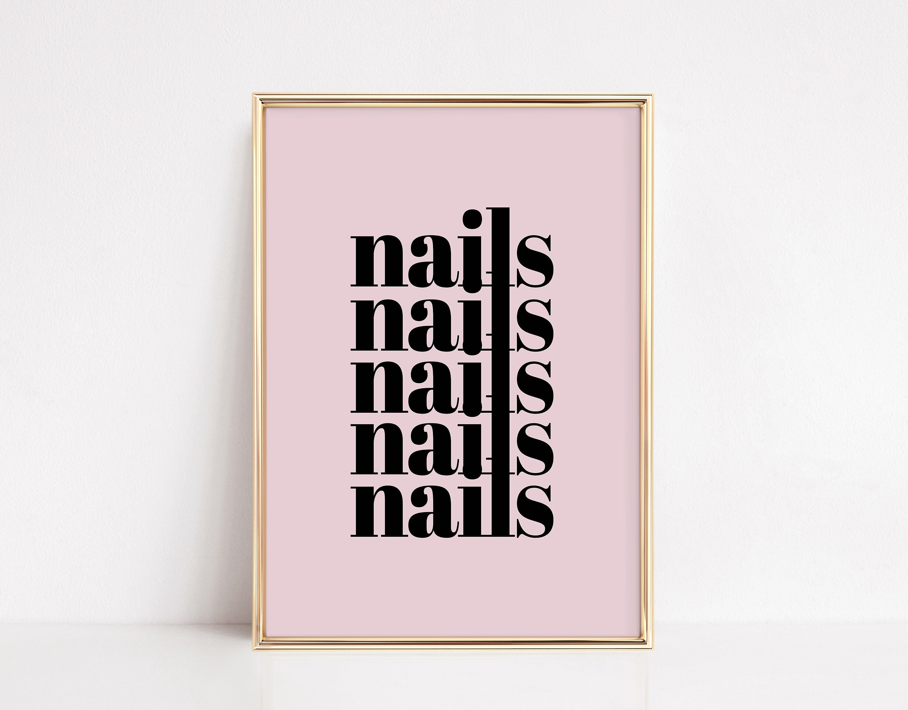 Nails Print, Gift for Nail Technician, Pink Nail Tech Poster, Nail ...