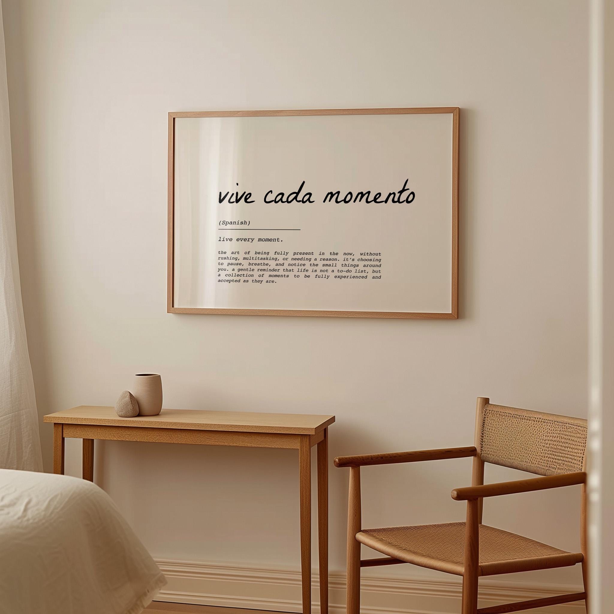 Vive Cada Momento Print Spanish Definition Poster Mindfulness Wall Art ...