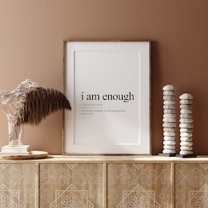 I AM Enough Poster, Manifestation Poster Manifest Print | Affirmation ...