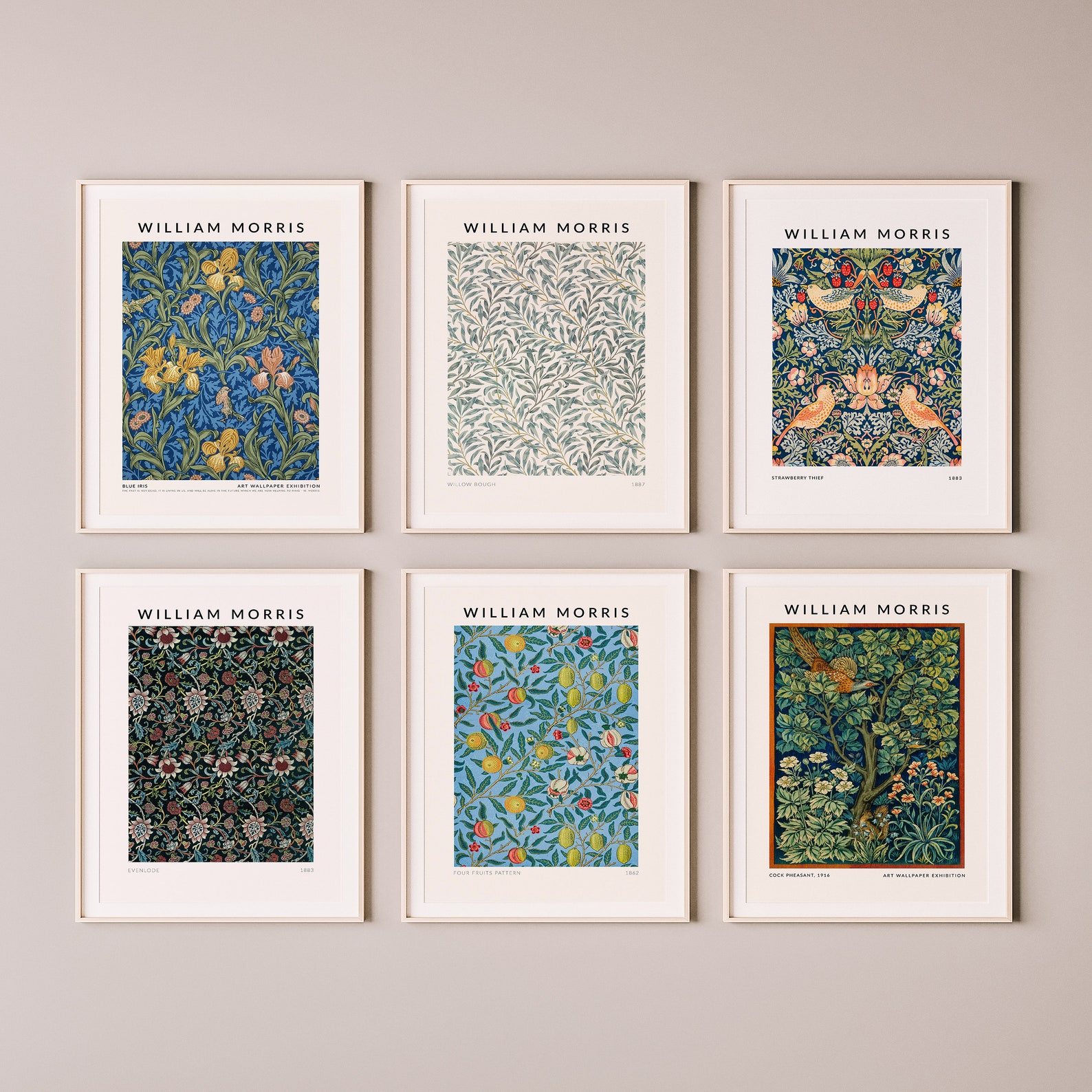 Vintage Gallery Wall Set of 6 Prints William Morris Posters - Etsy