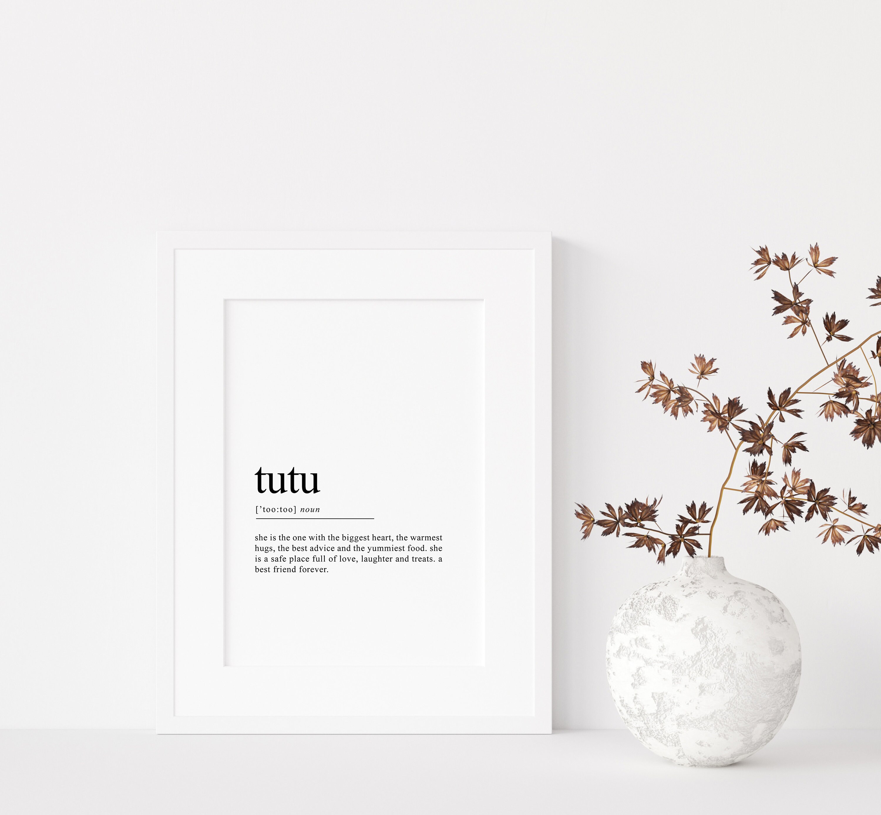 Tutu Gift Tutu Definition Print Hawaiian Grandmother Gift - Etsy