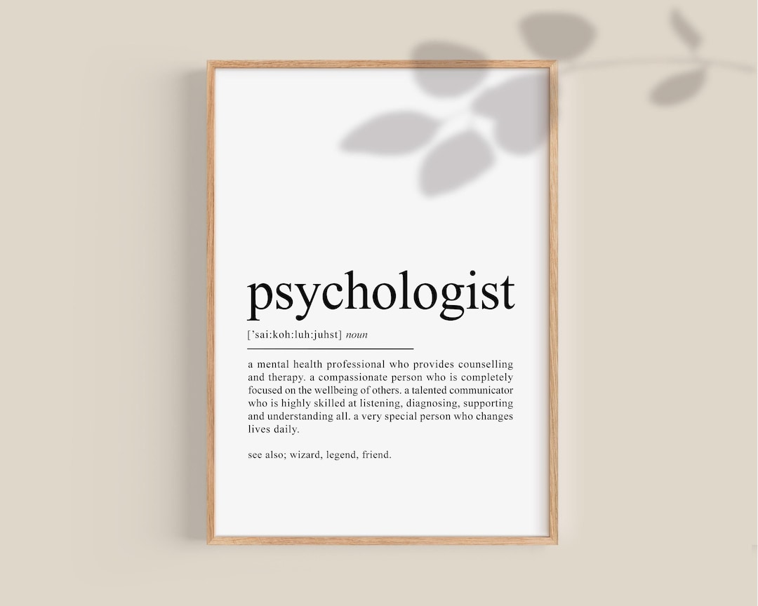 Psychologist Definition Print, Psych Doctor Office Wall Art ...