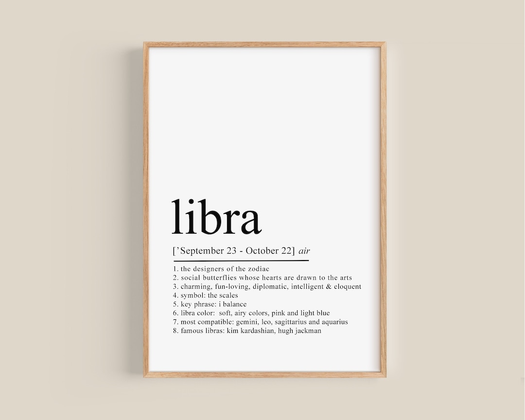 Libra Definition Poster, Libra Gifts, Libra Wall Decor, Zodiac Gifts ...