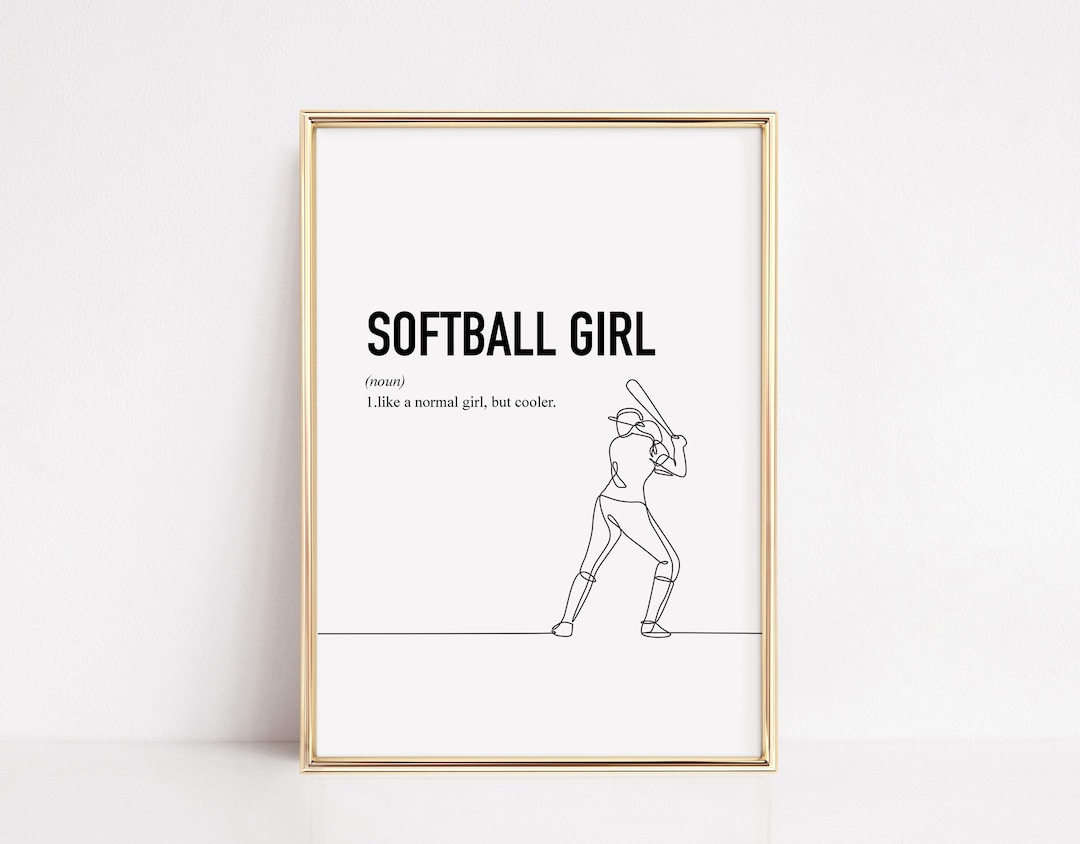 Softball Gift for Girls, Softball Girl Gift Poster, Softball Wall Art ...