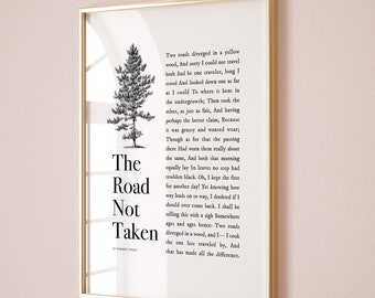 The Road Not Taken by Robert Frost - Digital Poetry - Etsy UK