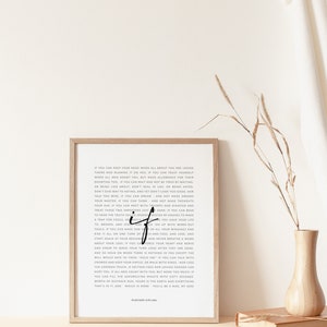 IF Poem, Rudyard Kipling, If Rudyard Kipling Poem, Kipling Print ...