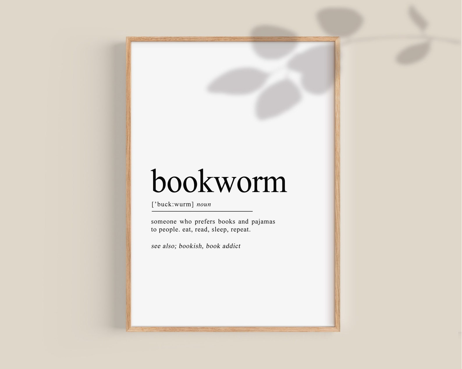 Bookworm Definition Print, Gift for Book Lover, Gift for Bookworms ...