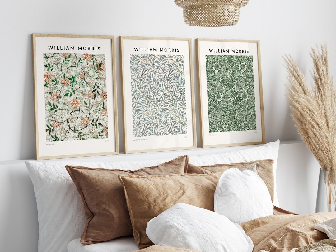 William Morris Set of 3 Prints, Green William Morris Posters Vintage ...
