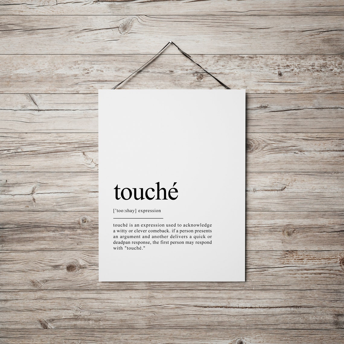 Touché Definition Print, Touché Print, Touché Poster, Funny Expression ...