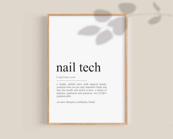 Nail Tech Definition Print Nail Tech Gifts Nail Technician | Etsy