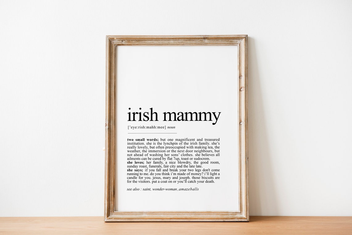 Irish Mammy Definition Print Funny Irish Print Mother's - Etsy