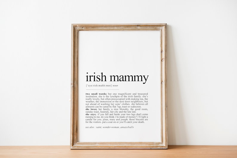 Irish Mammy Definition Print Funny Irish Print Mother's - Etsy