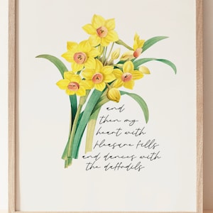 Daffodils Poem, William Wordsworth Poem, Spring DIGITAL Prints, Yellow ...