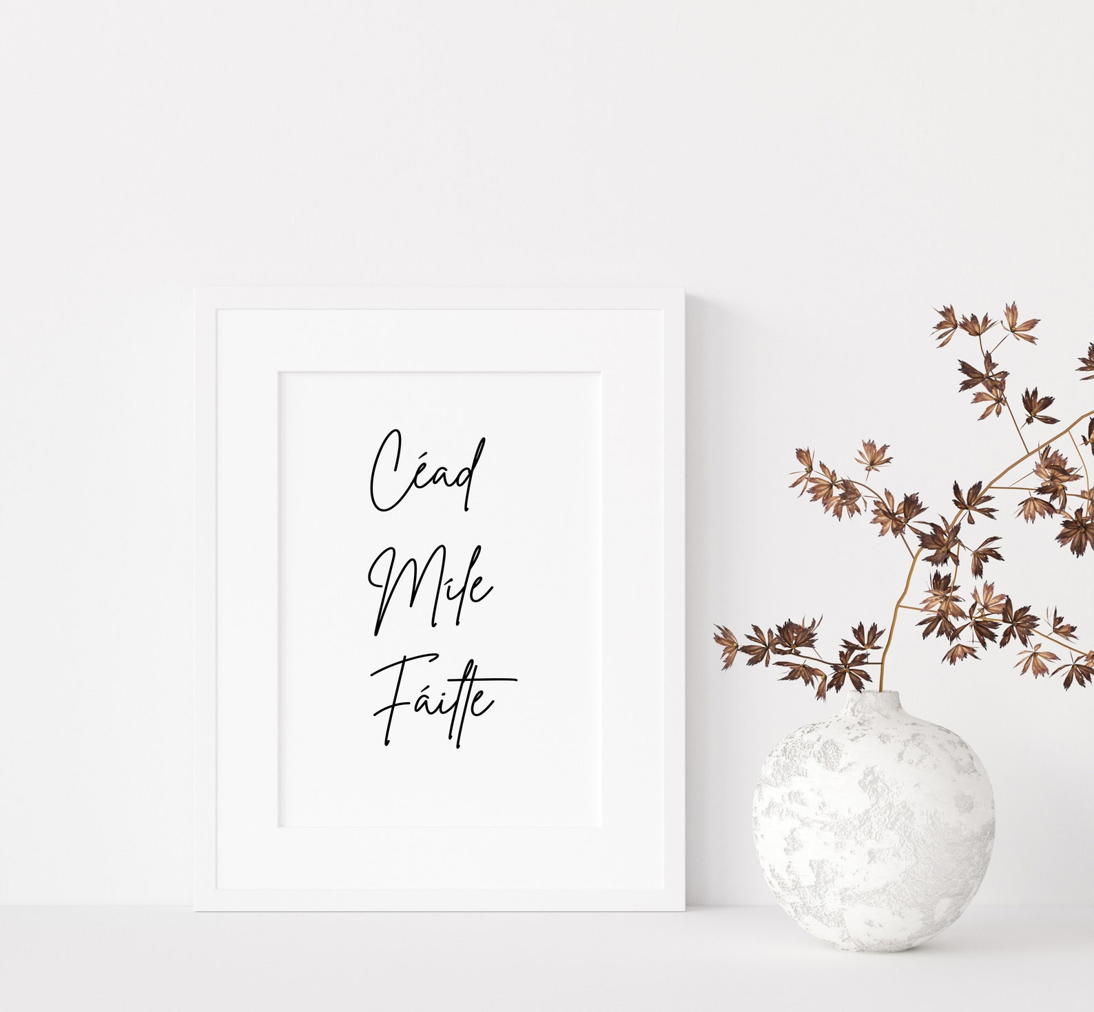 Céad Míle Fáilte Print Céad Míle Fáilte Sign Irish Wall Art | Etsy