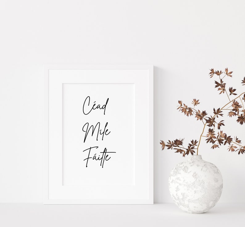Cead Mile Failte Print Céad Míle Fáilte Sign Irish Wall Art - Etsy