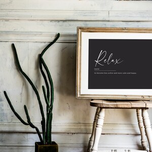 Relax Definition Print Relax Dictionary Definition Beauty - Etsy
