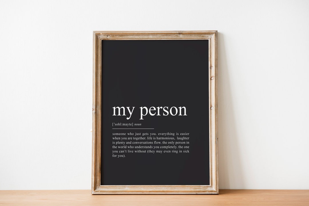 My Person Poster, Definition Print, Soulmate Digital Print Special Gift ...