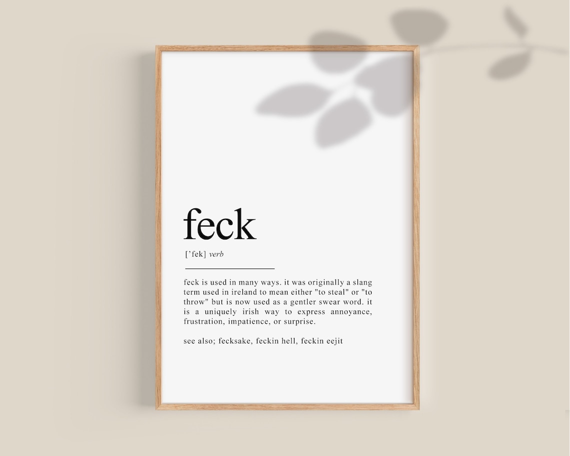 Irish Gifts Feck Definition Print Irish Gift Ireland Gifts - Etsy