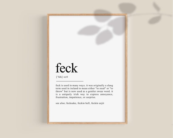 Irish Gifts Feck Definition Print Irish Gift Ireland Gifts - Etsy