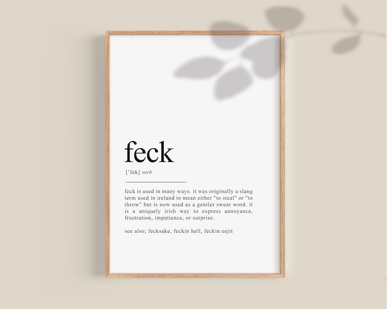 Irish Gifts Feck Definition Print Irish Gift Ireland Gifts - Etsy