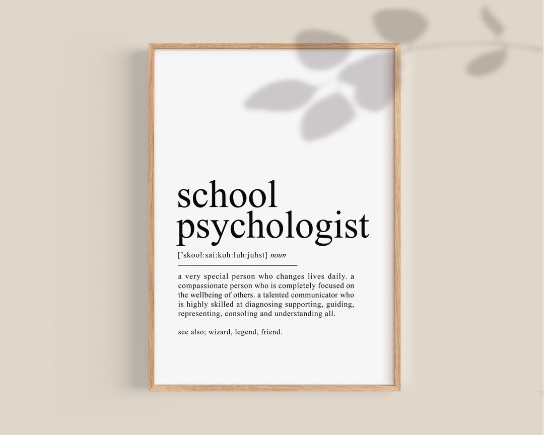 School Psychologist Definition Print, School Psychologist Gift, Gift ...