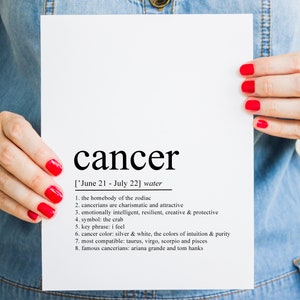 Cancer Definition Print, Cancer Gifts, Cancer Print, Cancer Decor ...