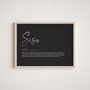 Sisu Definition Print, Sisu Poster, Sisu Wall Art, Finnish Decor ...